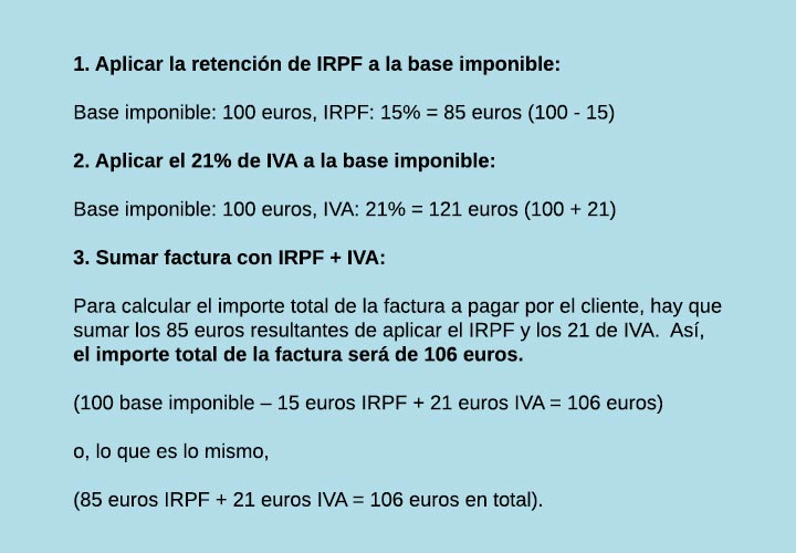 Cómo hacer una factura con IVA e IRPF